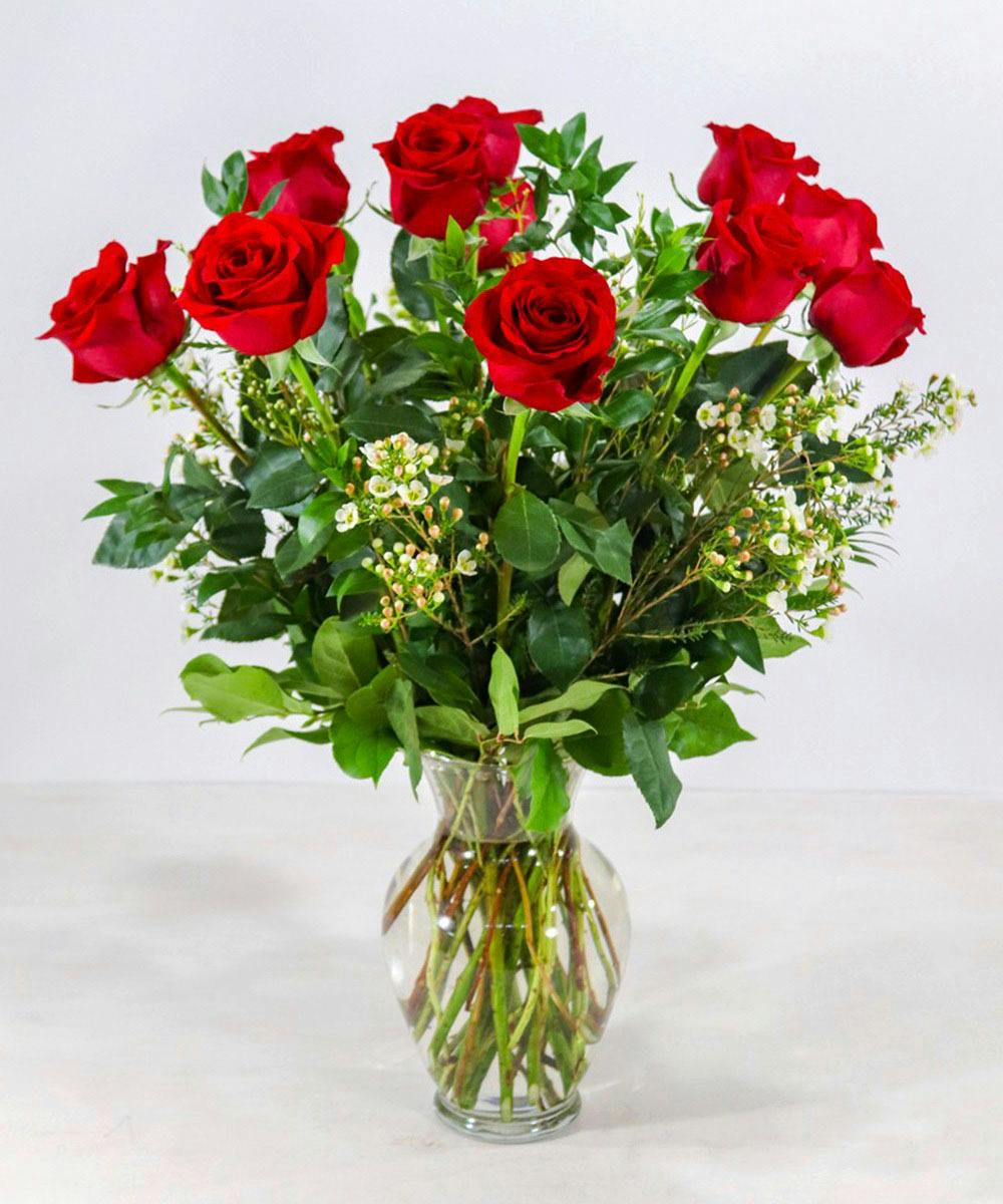 Dozen Luxury Long-Stem Roses - San Mateo (CA) Ah Sam Floral Co.